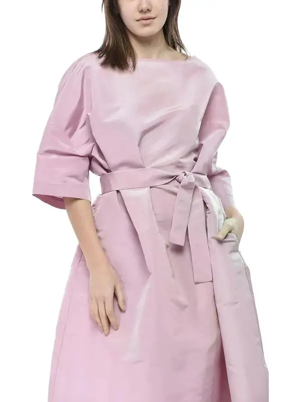 SUPER BLOND Midi Belted Silk-organza Kaftan - Pink