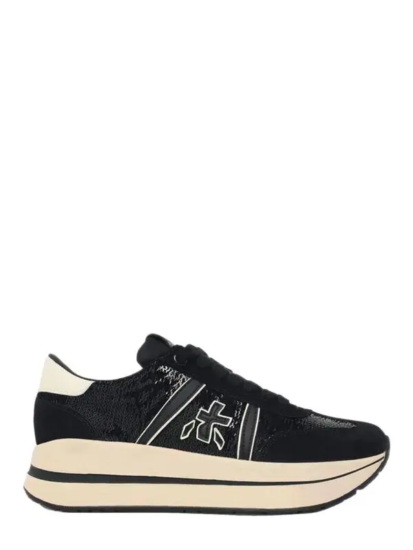 Premiata Bethcoin 8504 Sequined Platform Sneakers - Black