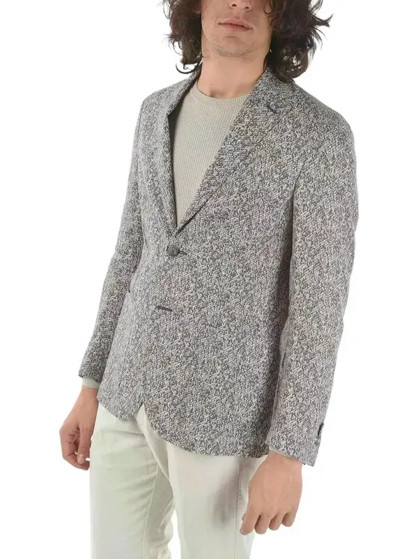 Corneliani Printed Single-breasted Jacket - Grey