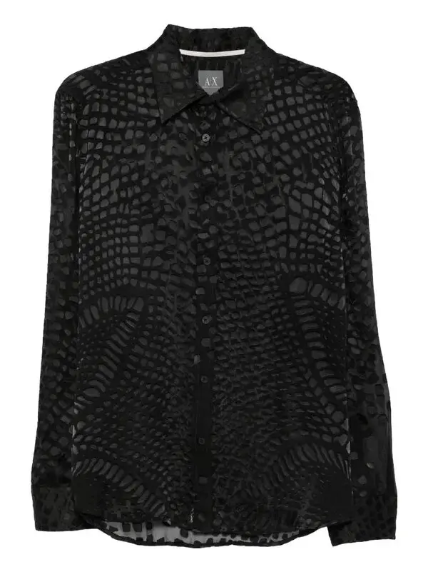 Giorgio Armani 2000s Patterned Long-sleeve Shirt - Black