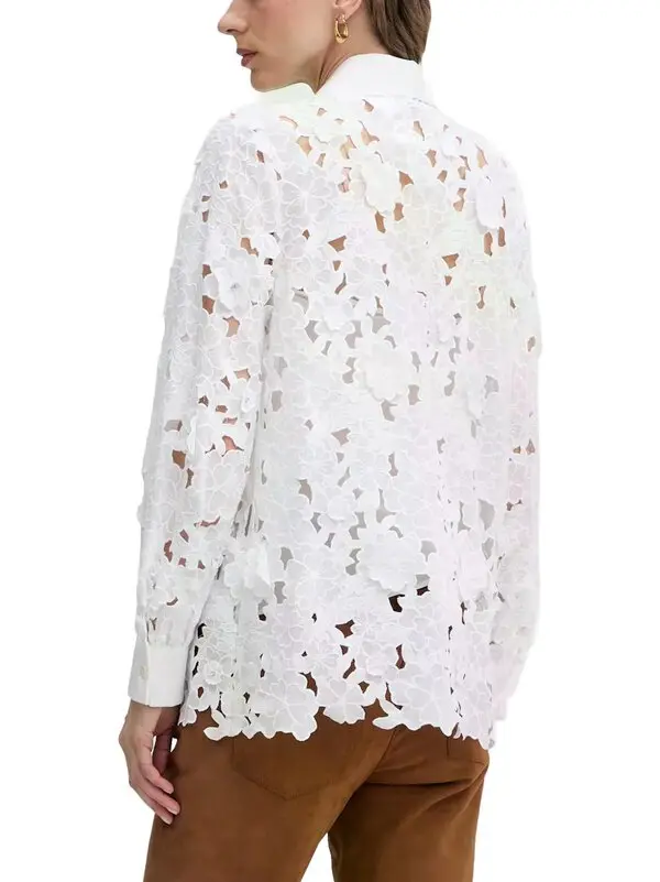 Luisa Spagnoli Balista Floral-lace Shirt With Crystal Embellishments - White
