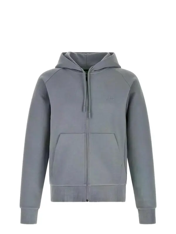 BOSS Zip-up Raglan-sleeve Hoodie - Grey
