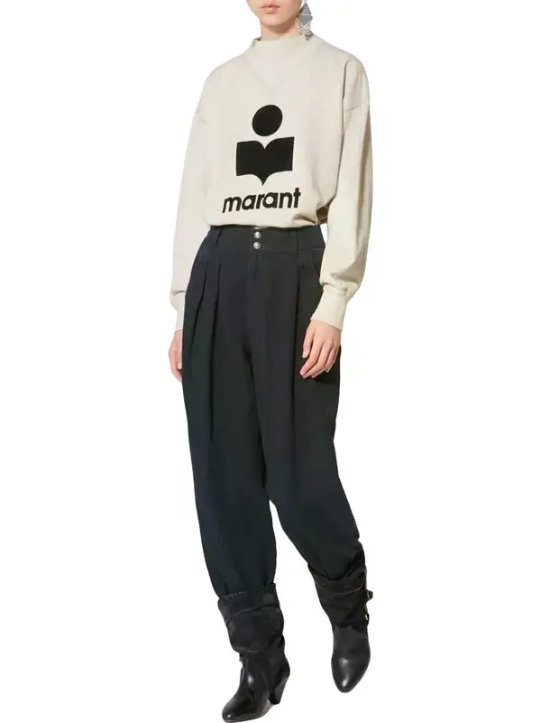 Isabel Marant Étoile Logo-print Cotton Sweater - Neutrals