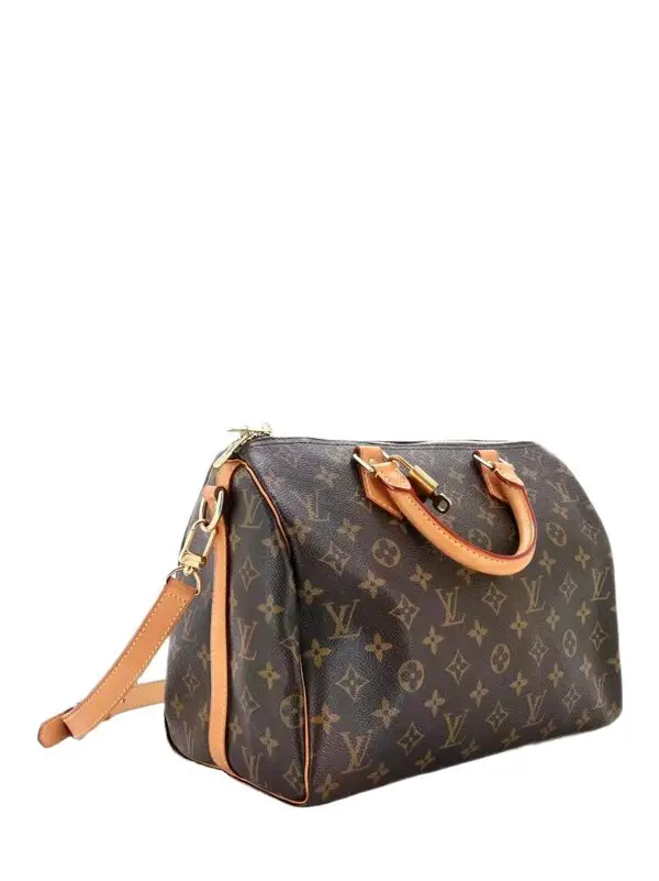 LOUIS VUITTON Speedy Bandouliere Monogram Canvas Shoulder Bag - Brown