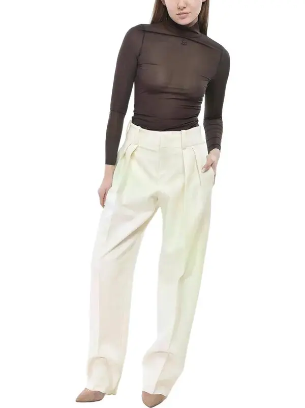 SUPER BLOND Pleated High-rise Trousers - White