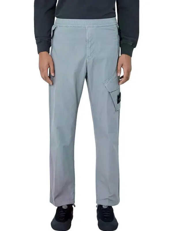 Stone Island Cargo Pants With Elasticated Waistband - Blue