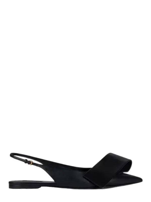 Givenchy Twisted Ribbon Flat Slingbacks In Leather - Black