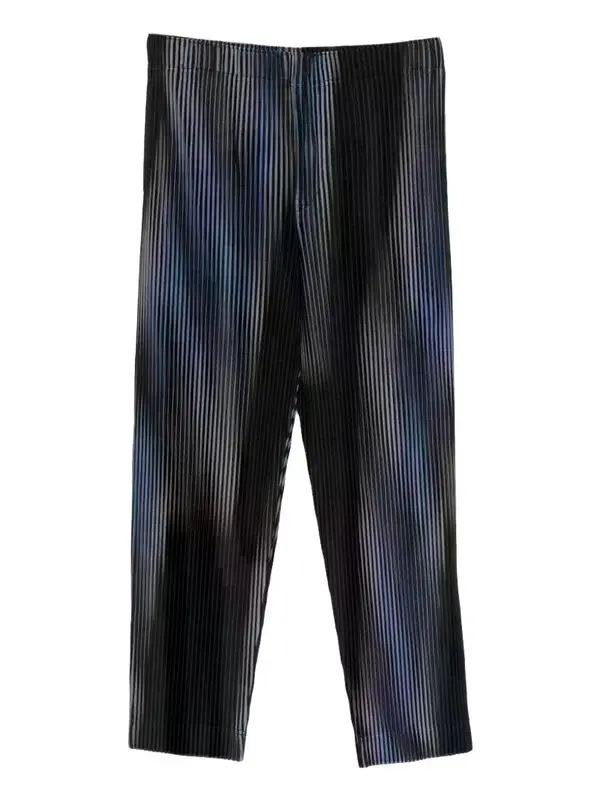 Issey Miyake Plissé Effect Printed Trousers - Black