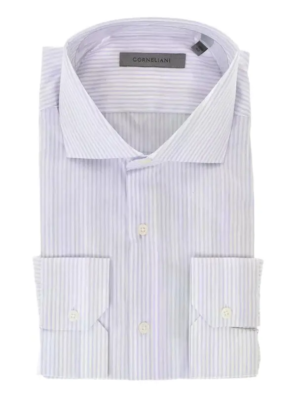 Corneliani Striped Cotton Shirt - Purple