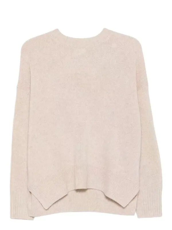 ALLUDE Ribbed-knit Crew Neck Sweater - Neutrals
