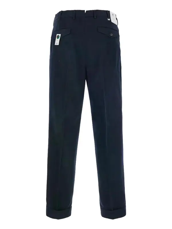 PT TORINO Pleated Turn-up Trousers - Blue