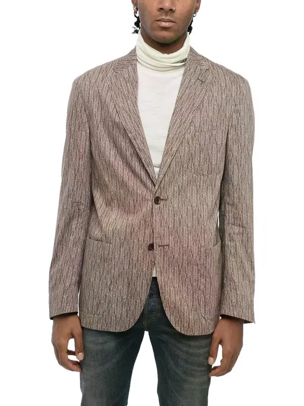 Corneliani Single-breasted Patch-pocket Blazer - Brown