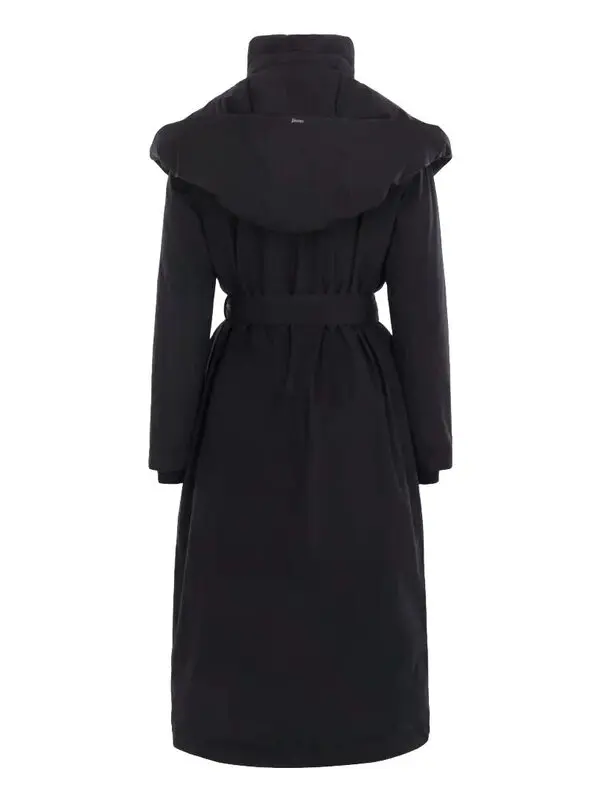 Herno Layered Hooded Coat - Black