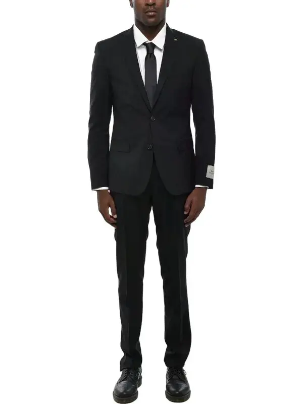 Corneliani Single-breasted Wool-blend Suit - Black