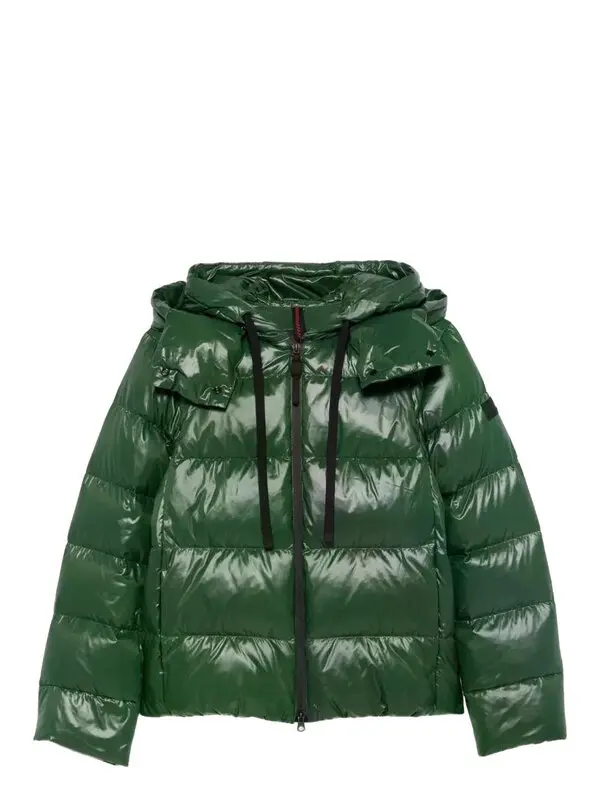 Peuterey Padded Hooded Jacket With Glossy Finish - Green