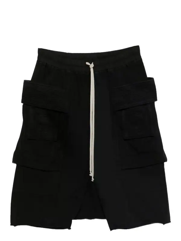 Rick Owens Creatch Drawstring Cargo Shorts - Black