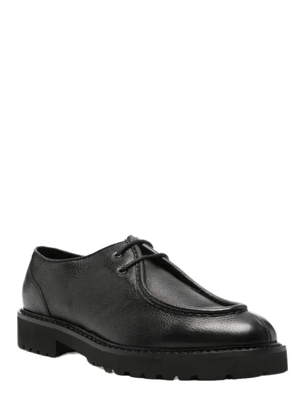 DOUCAL'S Grained Leather Derby Shoes - Black