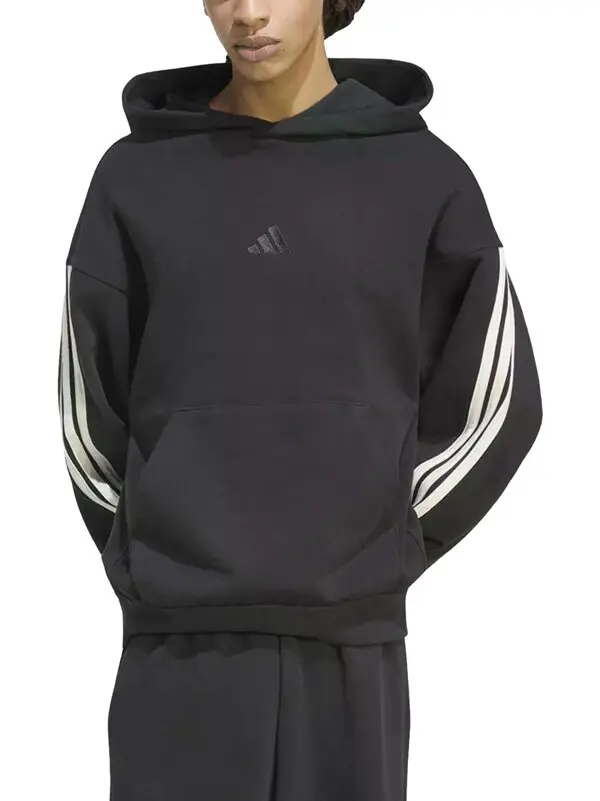 Adidas Embroidered Logo 3-stripes Hoodie - Black