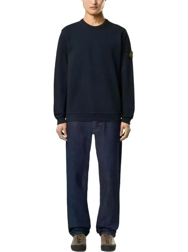 Stone Island 6100034 Malfilé-fleece 'old' Effect Sweatshirt - Blue