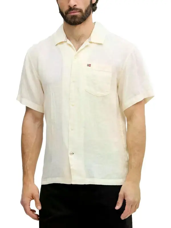NAPAPIJRI Short-sleeve Logo-patch Shirt - Neutrals