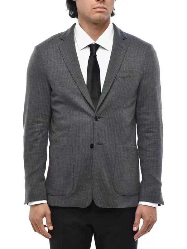 Corneliani Pinstriped Virgin-wool Blazer - Grey