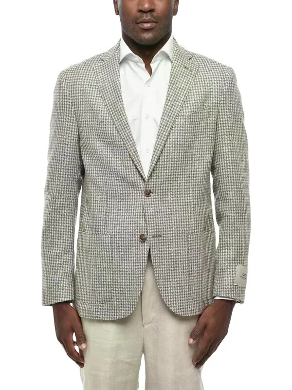 Corneliani Houndstooth Single-breasted Blazer - Green