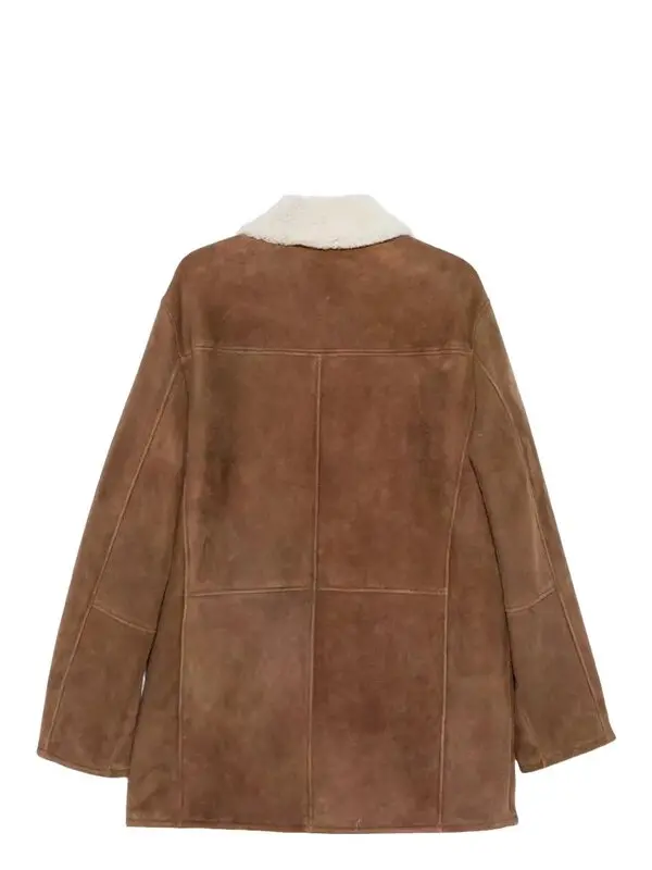 MANZONI 24 Shearling-collar Suede Coat - Brown