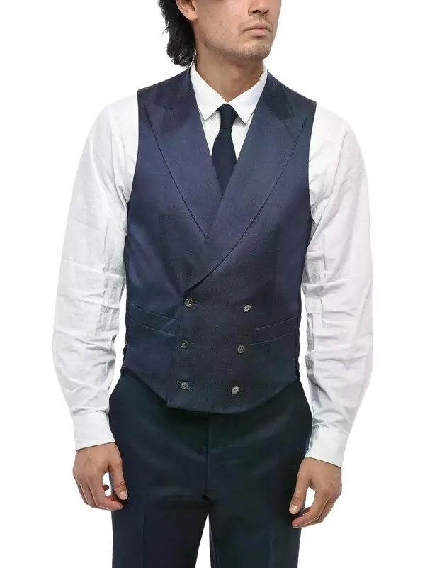 Corneliani Double-breasted Waistcoat - Blue