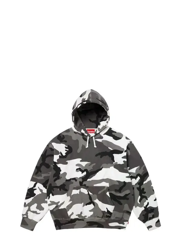 Supreme Camouflage Pattern Logo Appliqué Hoodie - Grey