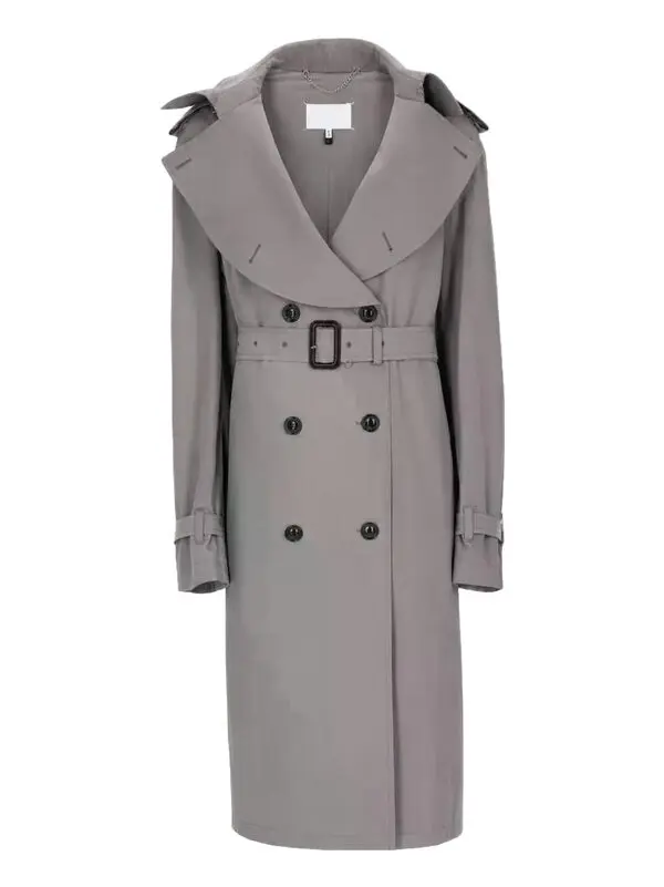 MAISON MARGIELA Double-breasted Belted Trench Coat - Grey