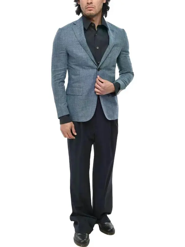 Corneliani Single-breasted Flap-pocket Blazer - Blue