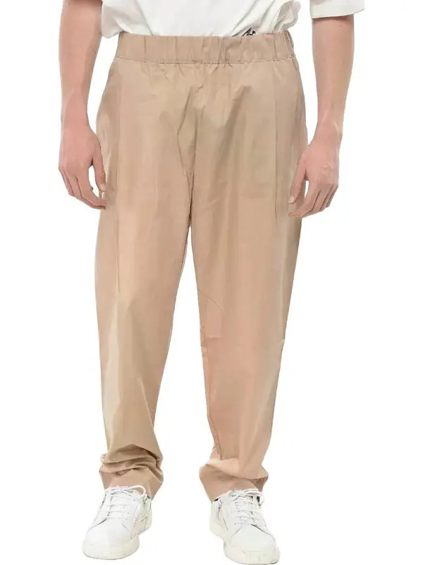 LANEUS Pleated Tapered Trousers - Neutrals