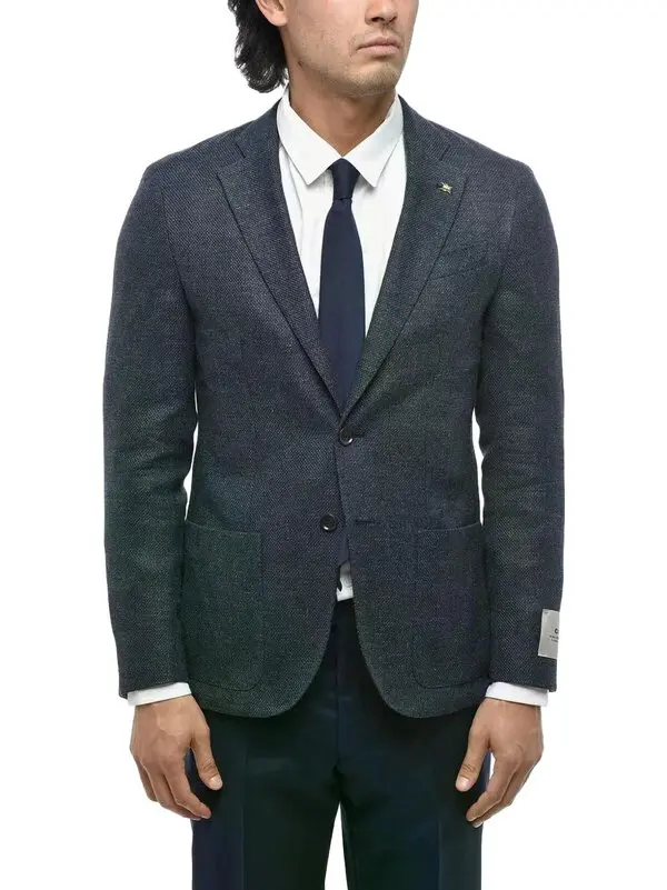 Corneliani Single-breasted Patch-pocket Blazer - Blue