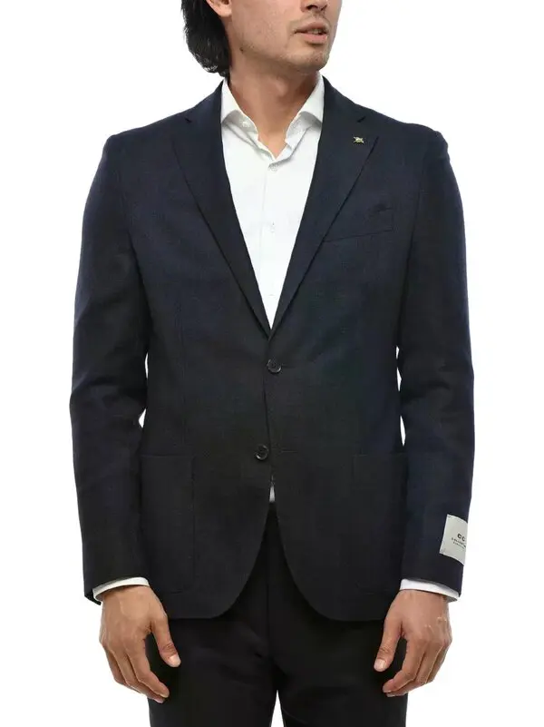 Corneliani Single-breasted Herringbone Jacket - Blue