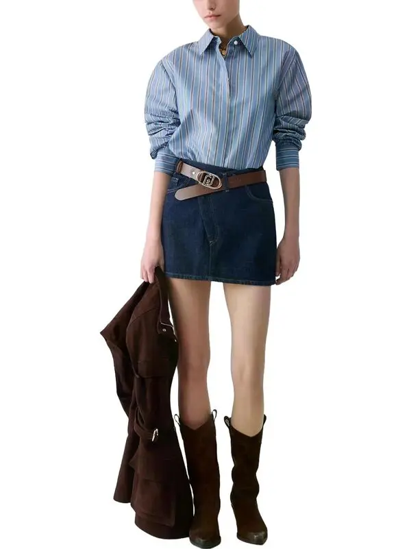 Liu Jo Asymmetrical Denim Mini Skirt - Blue