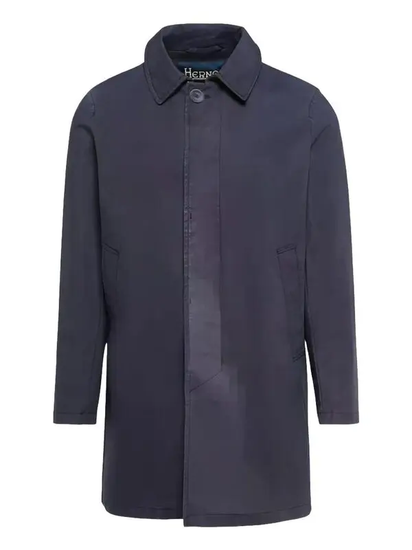 Herno Concealed-front Coat - Blue