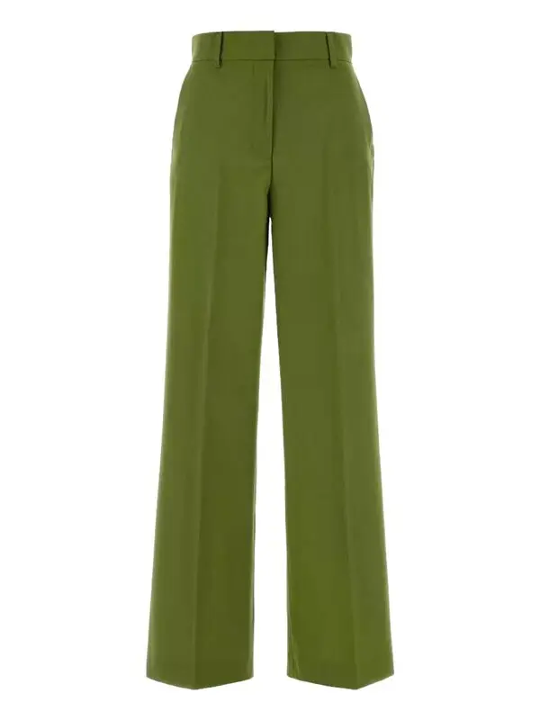 Max Mara Visivo Stretch Wool Palazzo Trousers - Green