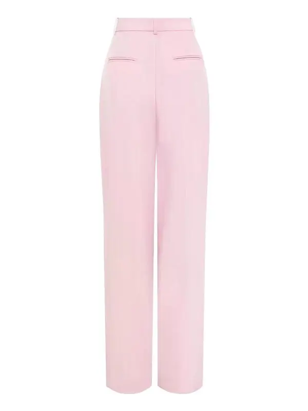Alex Perry Pleated Wool Trousers - Pink