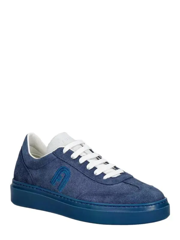 Furla Suede Embroidered Logo Sneakers - Blue