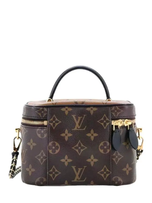 LOUIS VUITTON Vanity Handbag Reverse Monogram Canvas Pm Satchel - Brown