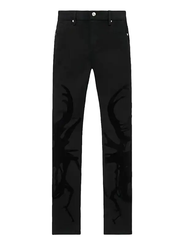 RtA Bryant Beetle-print Jeans - Black