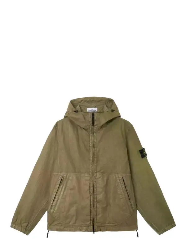 Stone Island Organic-look Nylon Panama-tc Hooded Jacket - Green