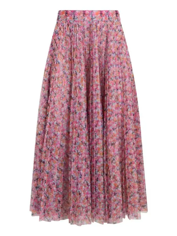 Philosophy Di Lorenzo Serafini Floral Print Pleated Midi Skirt - Pink