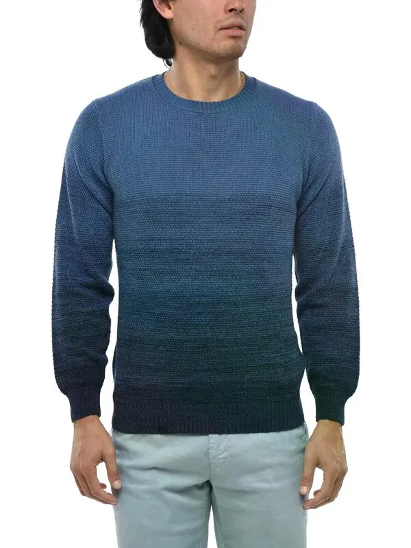 Corneliani Ombré-effect Crew-neck Sweater - Blue