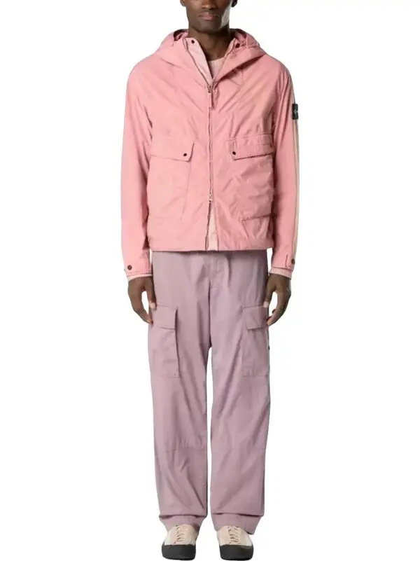 Stone Island 4100052 Light Compact Touch Poly-tc Hooded Jacket - Pink