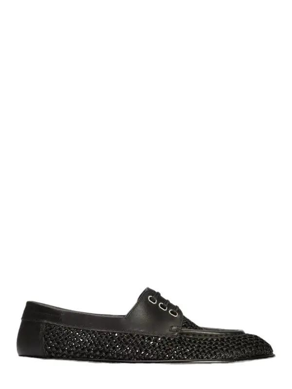 Dolce & Gabbana Raffia Derby Shoes - Black