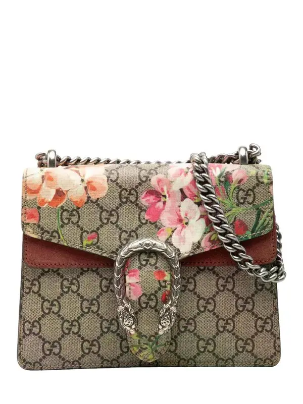 Gucci Dionysus Small Gg Supreme Blooms Crossbody Bag - Neutrals