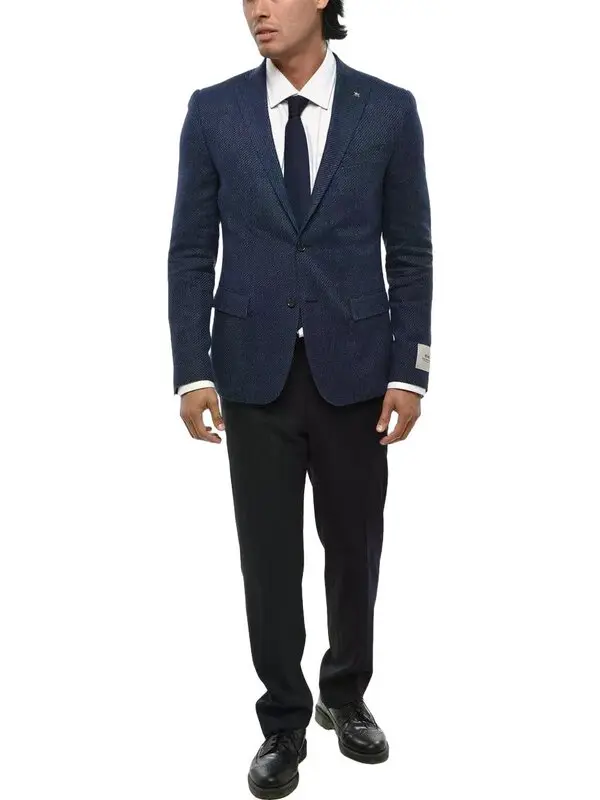 Corneliani Single-breasted Flap-pocket Jacket - Blue