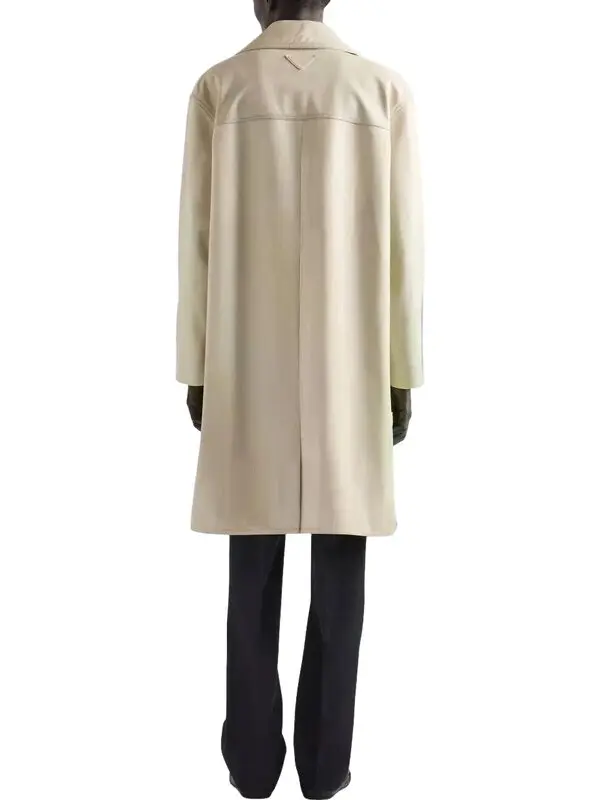 Prada Leather Coat - Neutrals