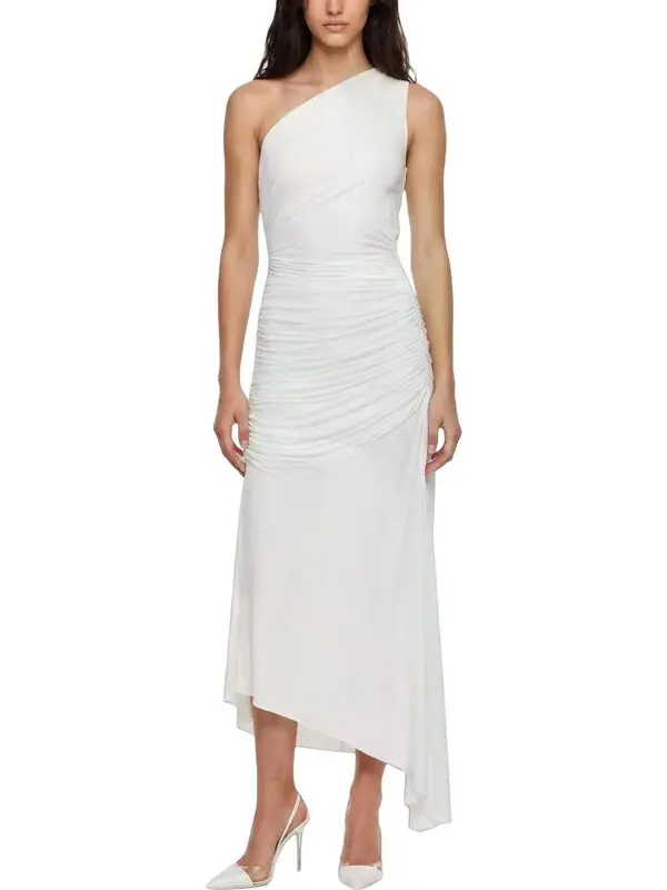 Alex Perry One-shoulder Ruched Jersey Dress - White